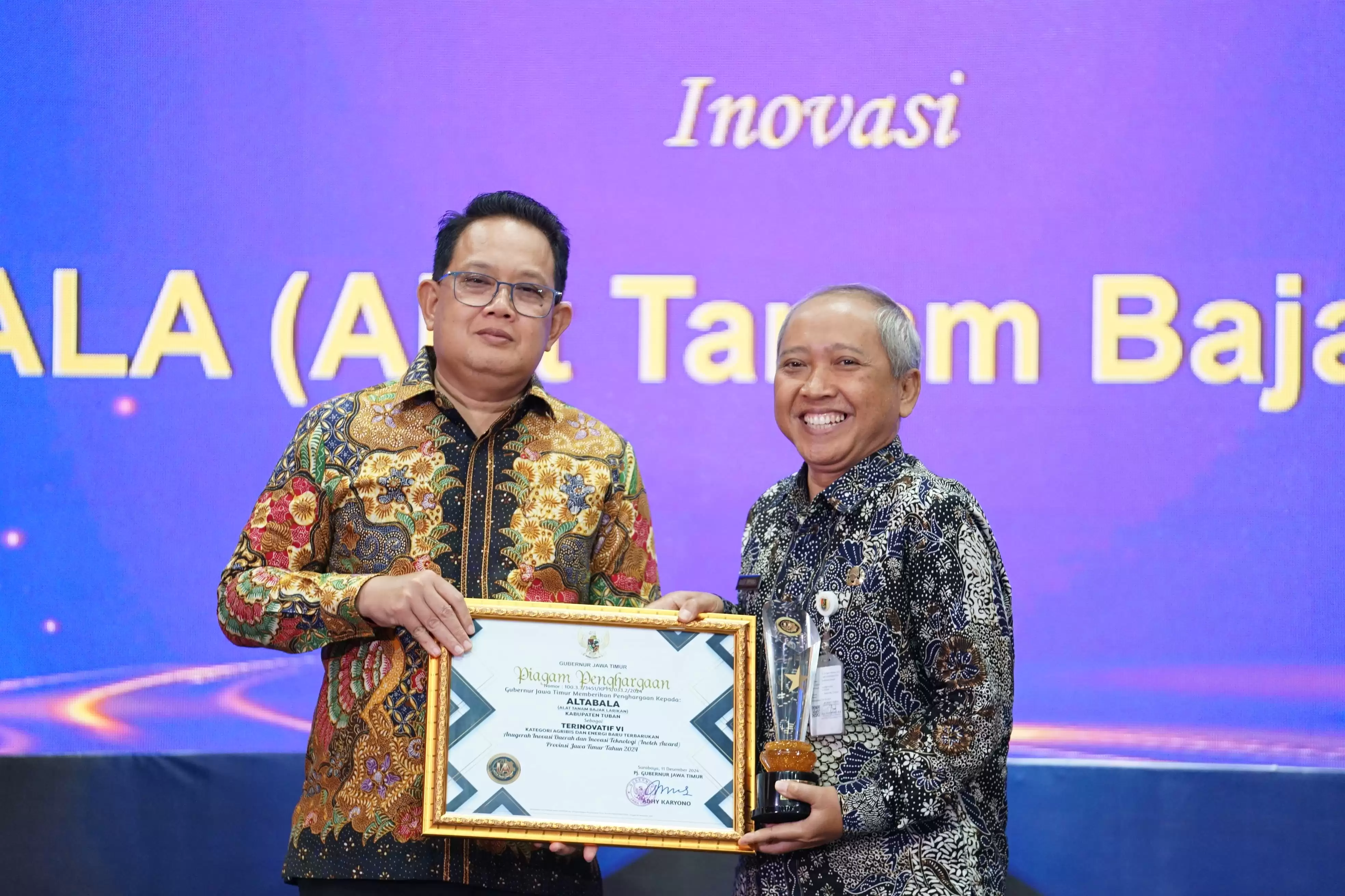 Kabupaten Tuban Raih Penghargaan Inotek Award 2024 - Article - Link News